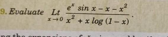 Solved Ltx→0x2+xlog(1−x)exsinx−x−x2 | Chegg.com