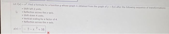 Solved Let f(x)=x2. Find a formula for a function g whose | Chegg.com