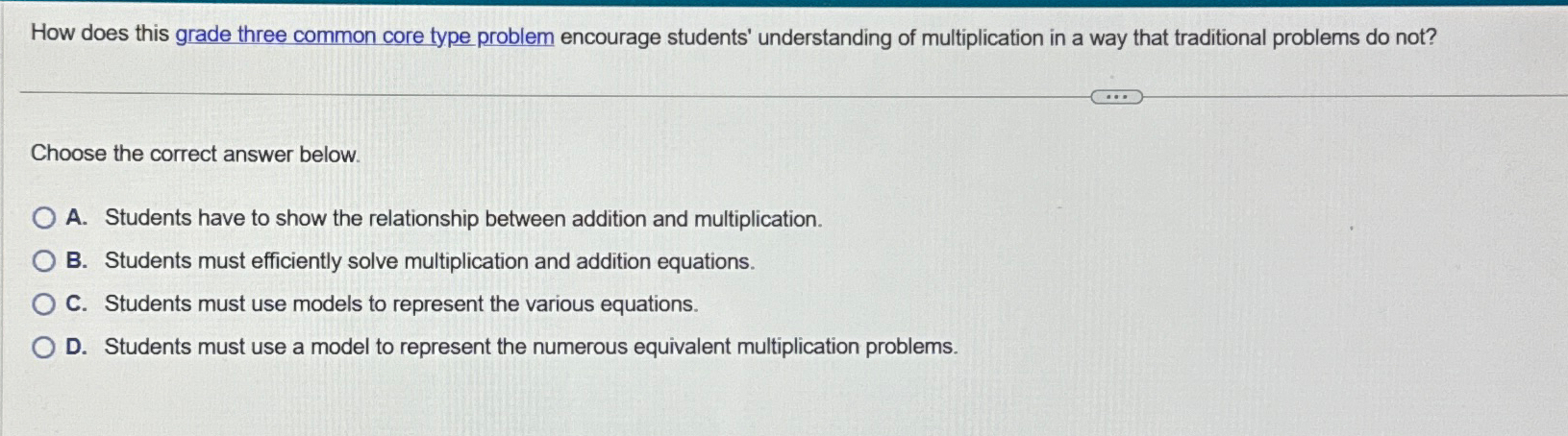 Solved How does this grade three common core type problem | Chegg.com