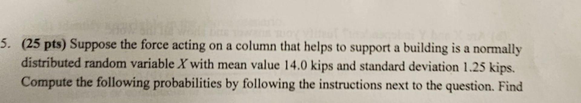 Solved 25 Pts Suppose The Force Acting On A Column That