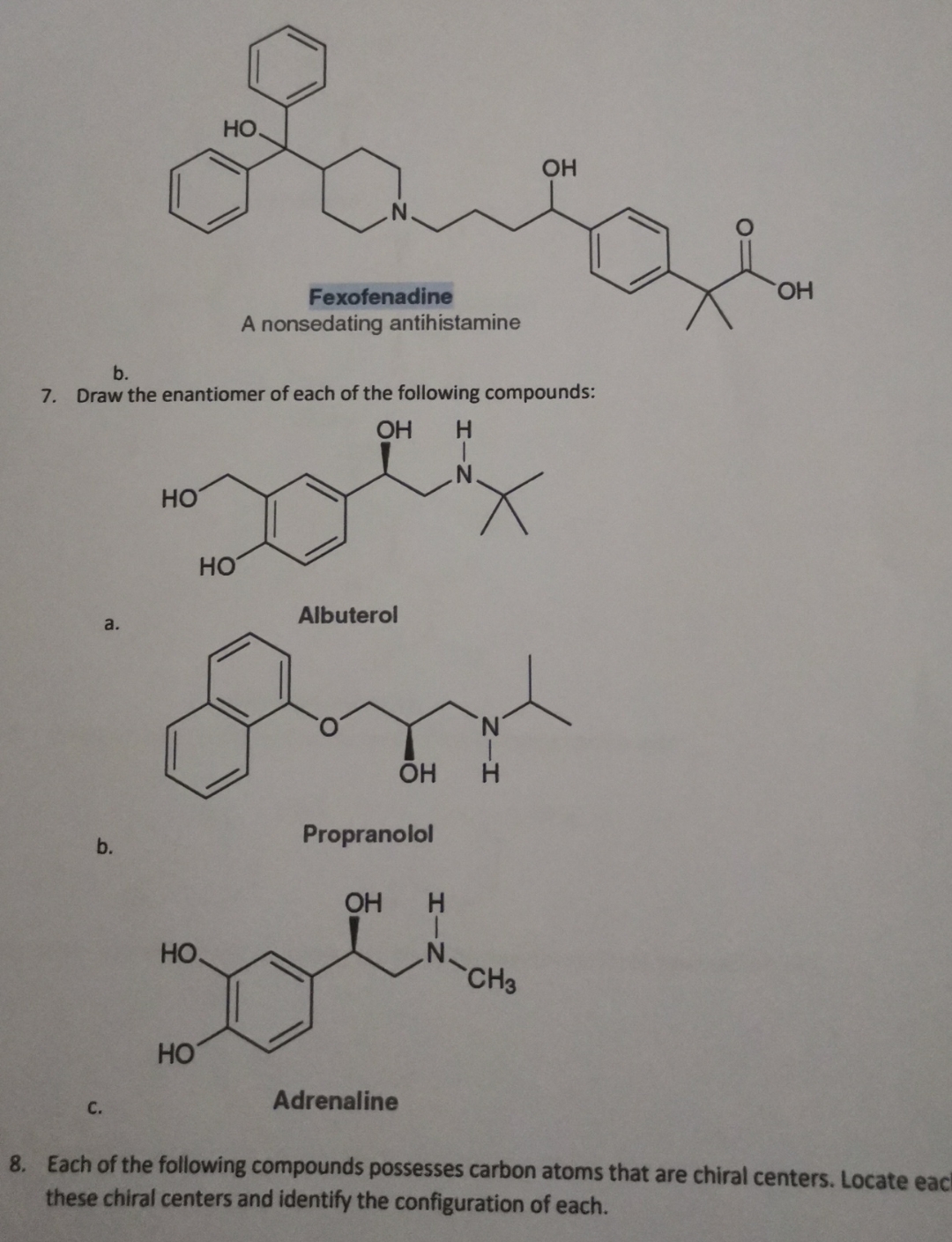 Solved b.7. ﻿Draw the enantiomer of each of the following | Chegg.com
