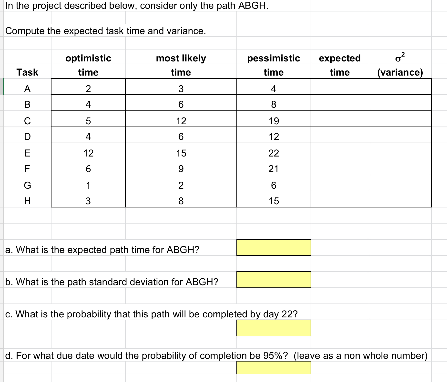 Solved In the project described below, consider only the | Chegg.com