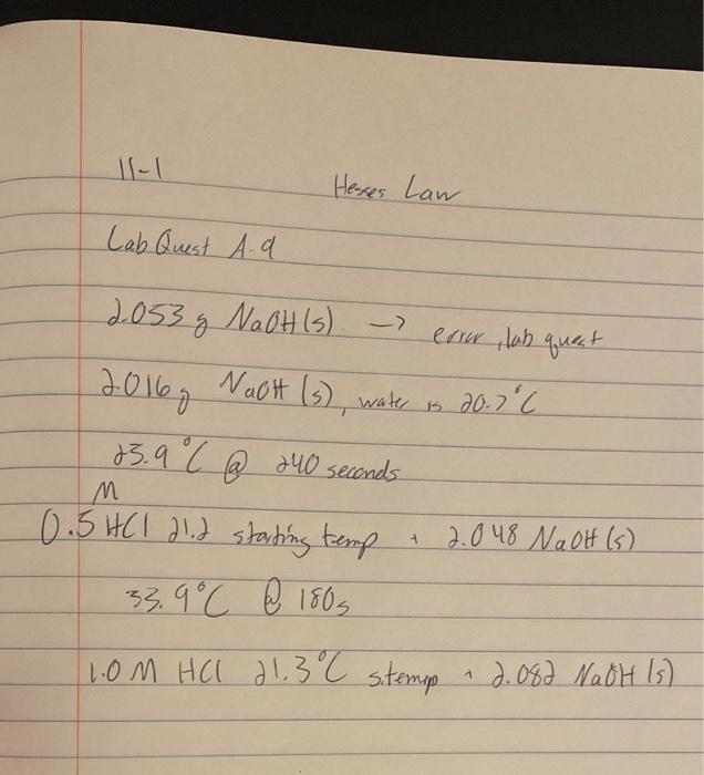 Solved Post-lab Questions: 1. Combining reactions Reaction | Chegg.com