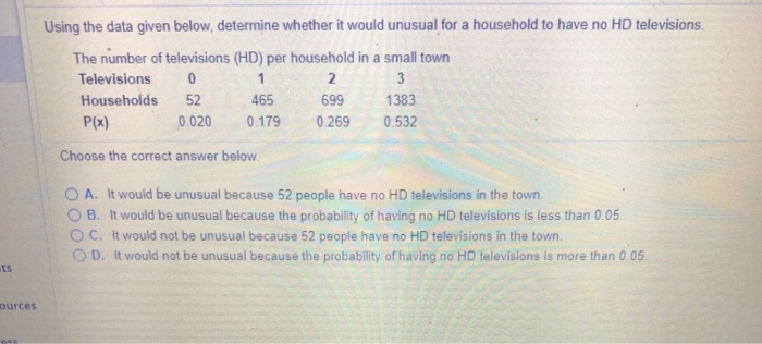 Solved Using the data given below, determine whether it | Chegg.com