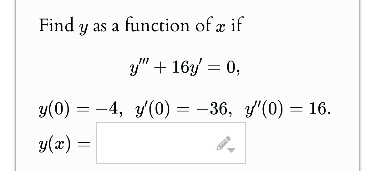 Solved Find y ﻿as a function of x | Chegg.com