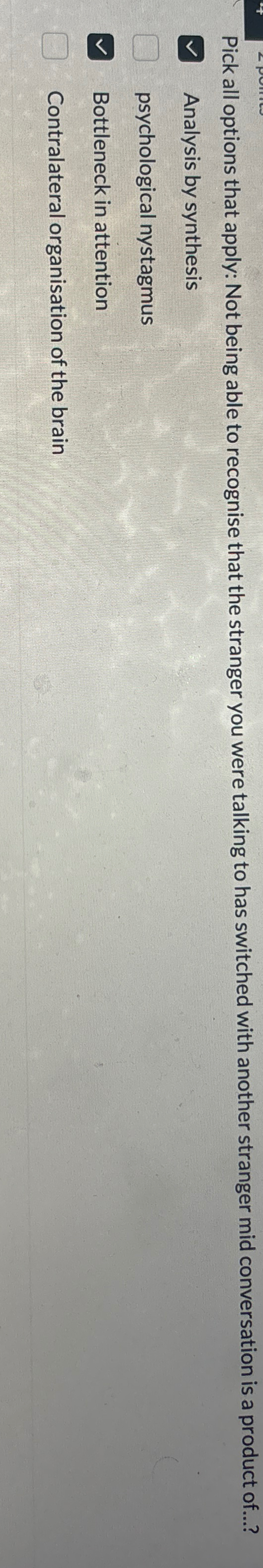 Solved Pick all options that apply: Not being able to | Chegg.com