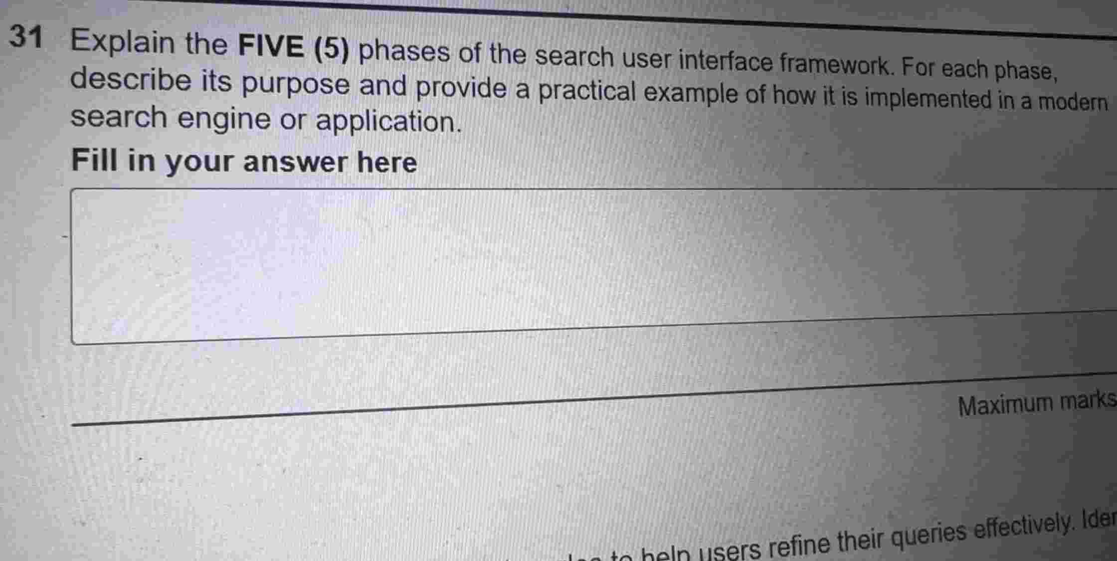 31 ﻿Explain the FIVE (5) ﻿phases of the search user | Chegg.com