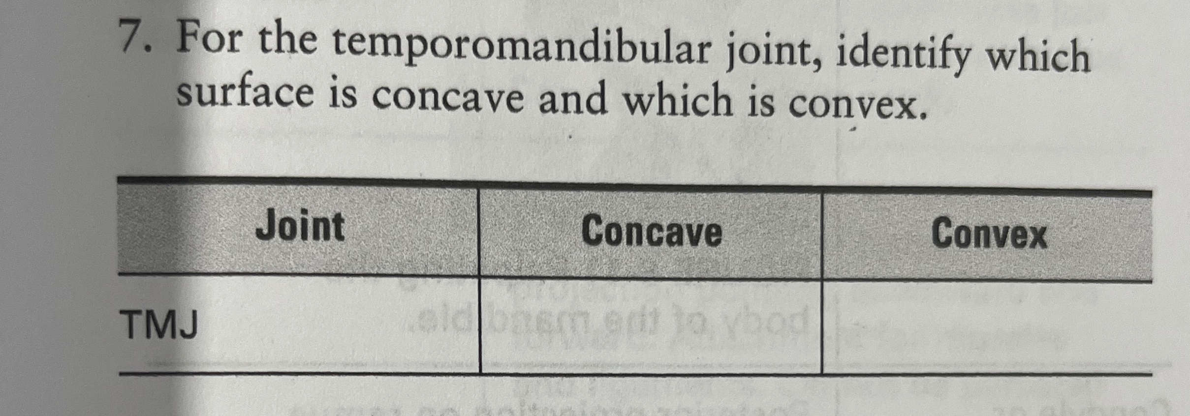 Solved For the temporomandibular joint, identify which | Chegg.com