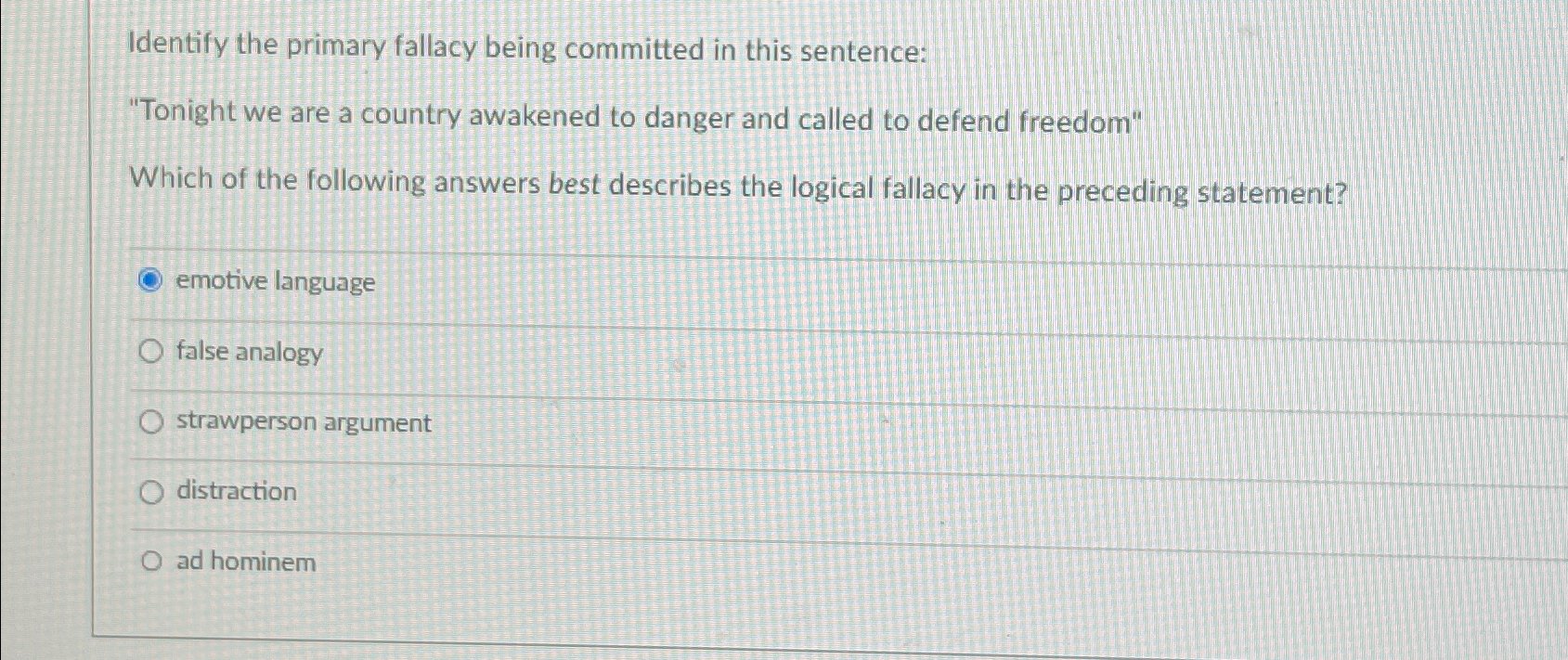 Solved Identify the primary fallacy being committed in this | Chegg.com