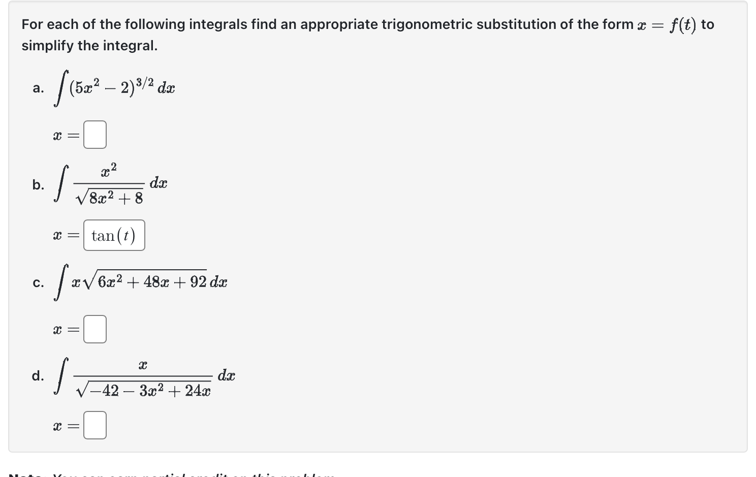 Solved Evaluate the integralFor each of the following | Chegg.com