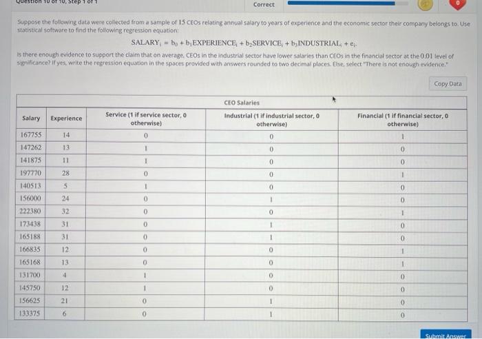 Solved SALARY i=b3+b1 EXPERIENCE i+b2 SERVICE i+b3 | Chegg.com