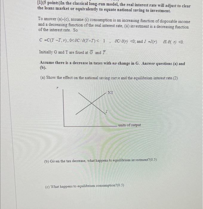 Solved [1](5 points)In the classical long-run model, the | Chegg.com