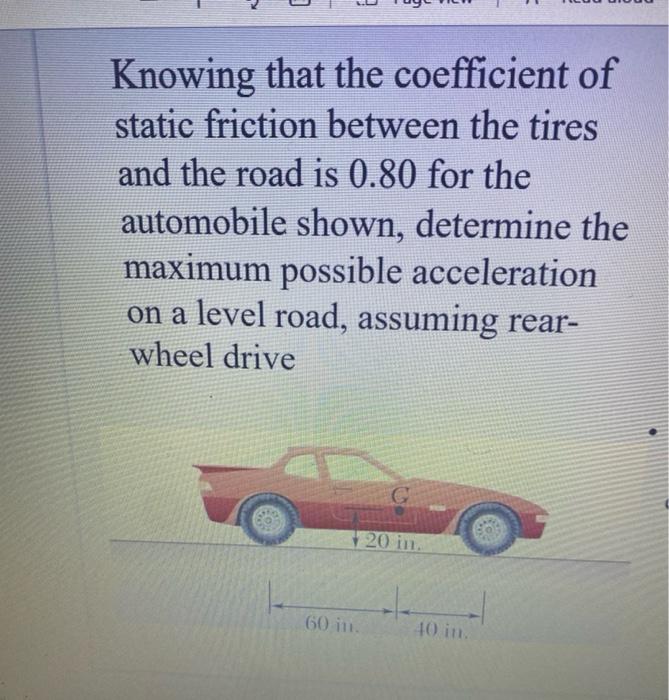 Solved Knowing that the coefficient of static friction | Chegg.com