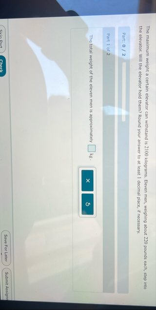 Solved The maximum weight a certain elevator can withstand | Chegg.com