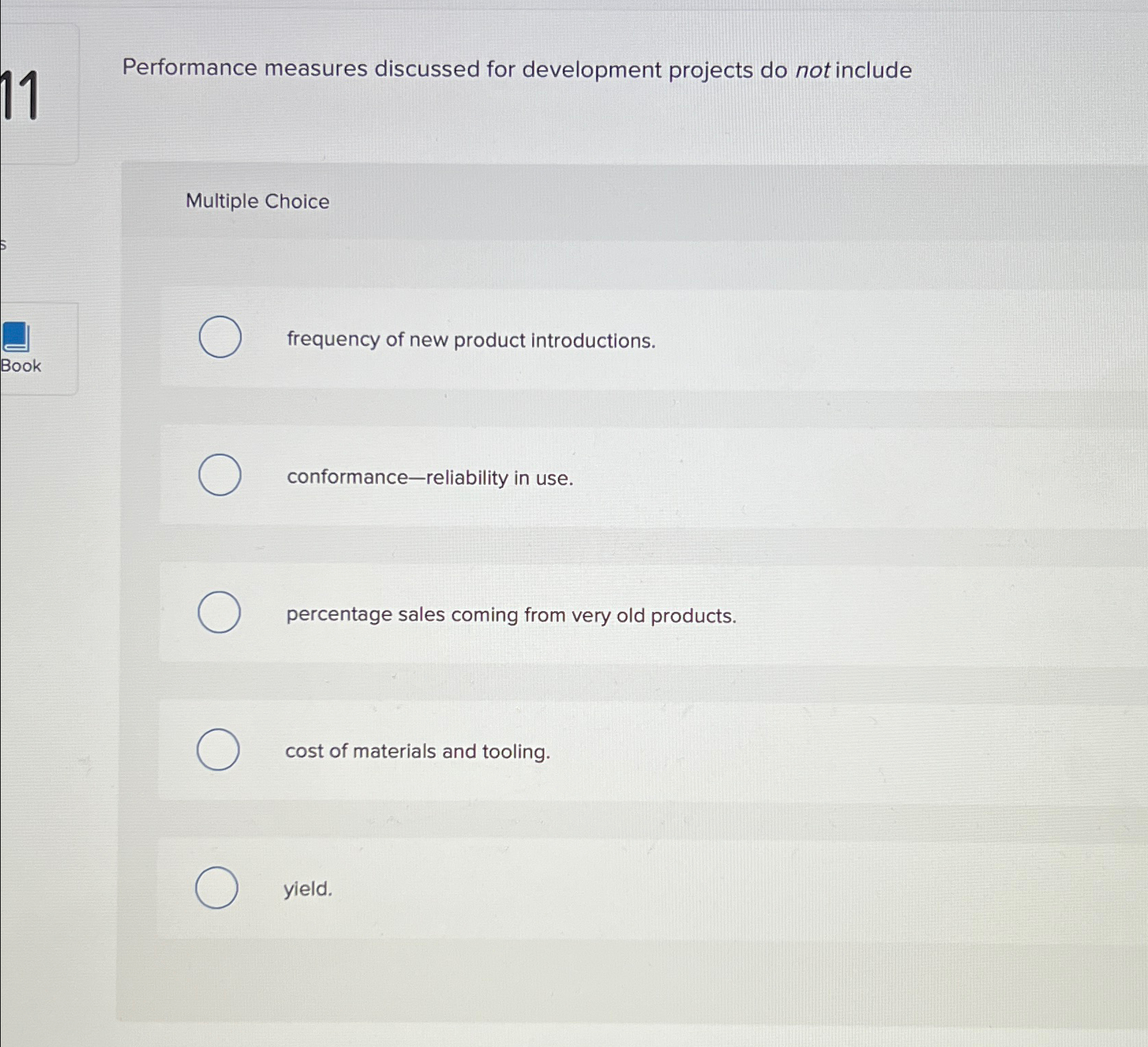 Solved 11Performance measures discussed for development | Chegg.com