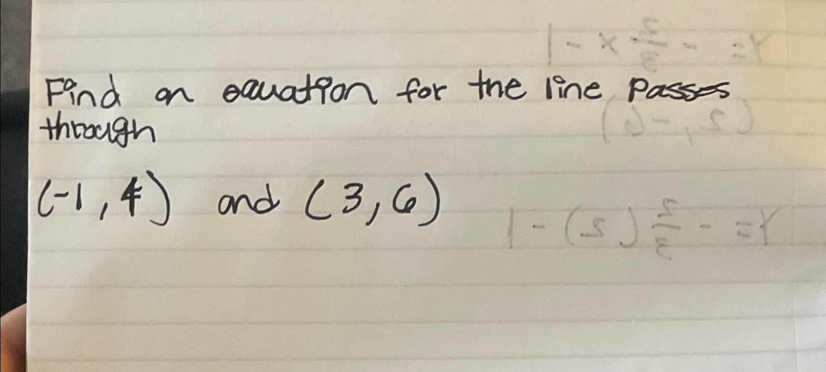 Solved FinD an equation for the line passes through(-1,4) | Chegg.com