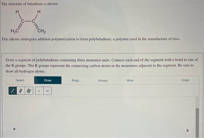 Solved The structure of butadiene is shown. This alkene | Chegg.com