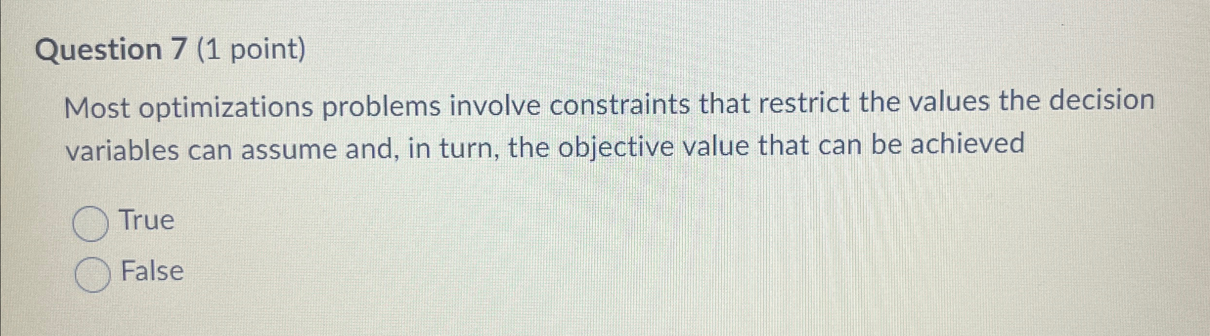 Solved Question 7 (1 ﻿point)Most optimizations problems | Chegg.com
