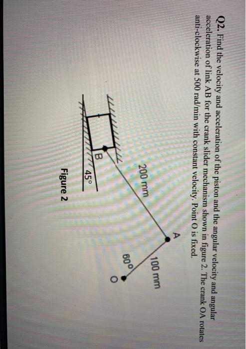 Solved Q2. Find the velocity and acceleration of the piston | Chegg.com