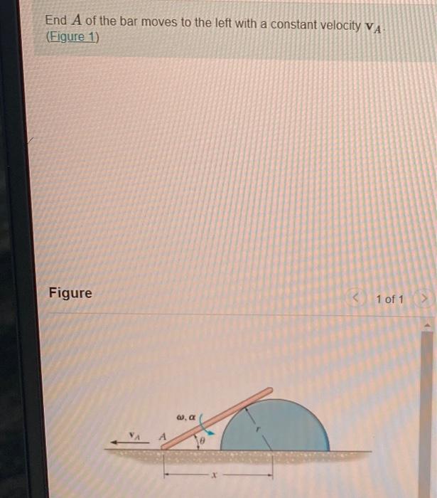 Solved End A of the bar moves to the left with a constant | Chegg.com