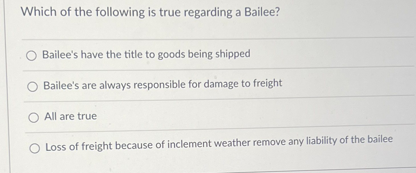 Solved Which of the following is true regarding a | Chegg.com
