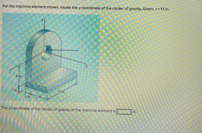 Solved For the machine element shown, locate the y | Chegg.com