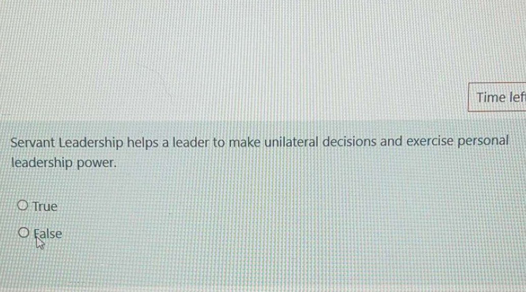 Solved Servant Leadership helps a leader to make unilateral | Chegg.com