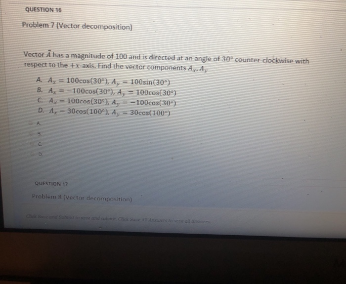 Solved QUESTION 15 Problem 6(Vector decomposition) Match | Chegg.com