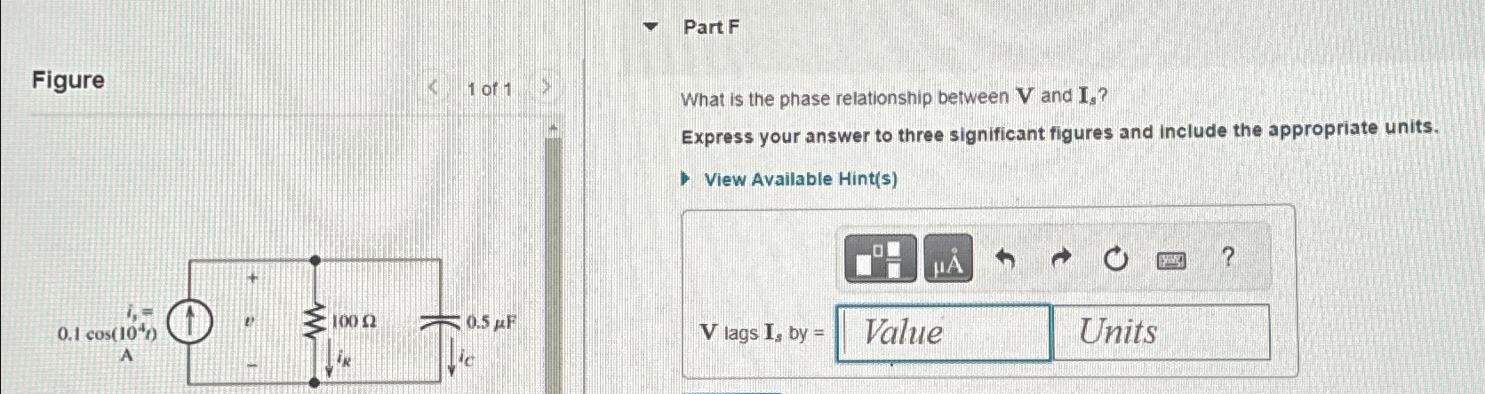 Solved Part FFigure1 ﻿of 1What is the phase relationship | Chegg.com