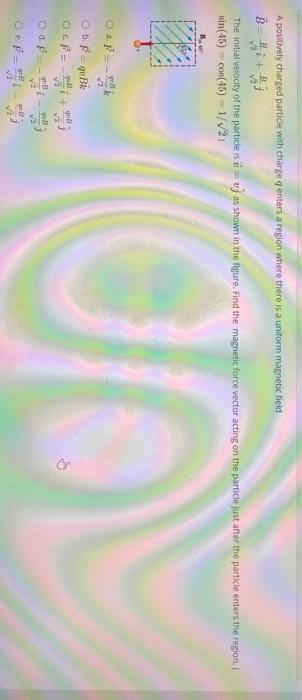 Solved A positively charged particle with charge q enters a | Chegg.com