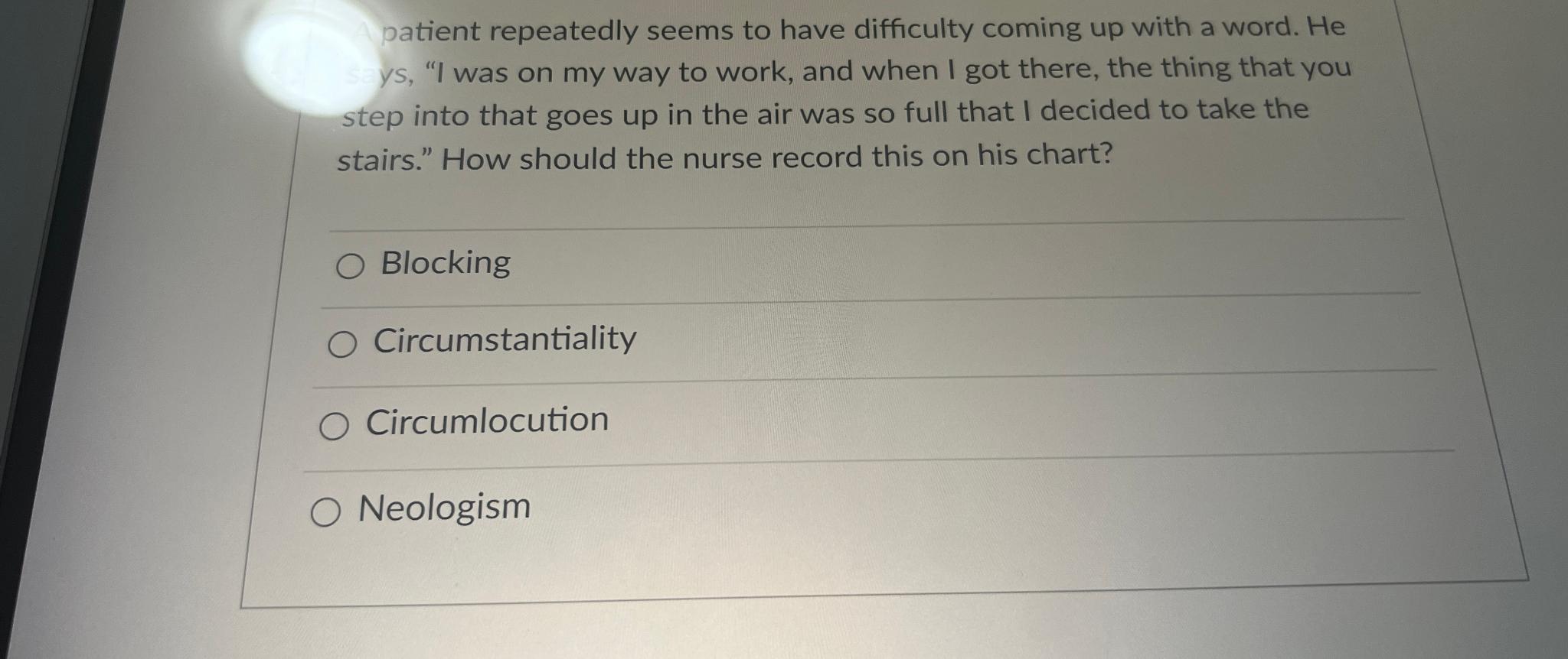 Solved patient repeatedly seems to have difficulty coming up | Chegg.com