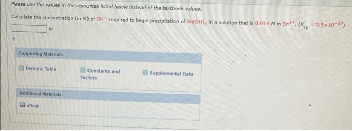 Solved Please use the values in the resources listed below | Chegg.com