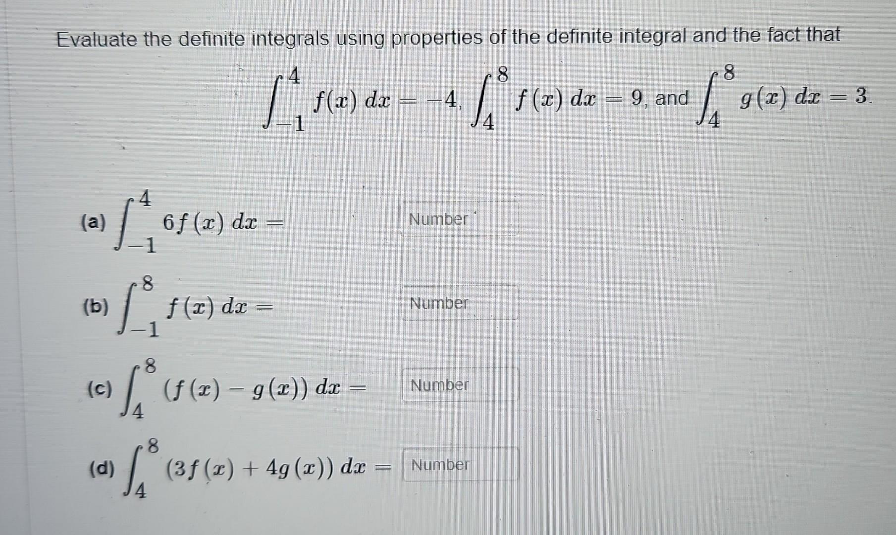 Solved Evaluate the definite integrals using properties of | Chegg.com