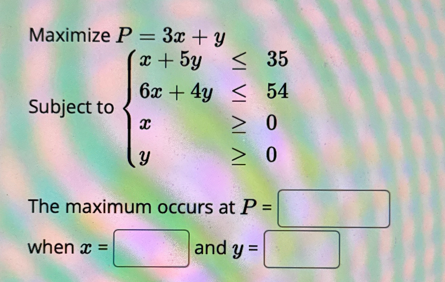 Solved Maximize P 3x Ysubject To