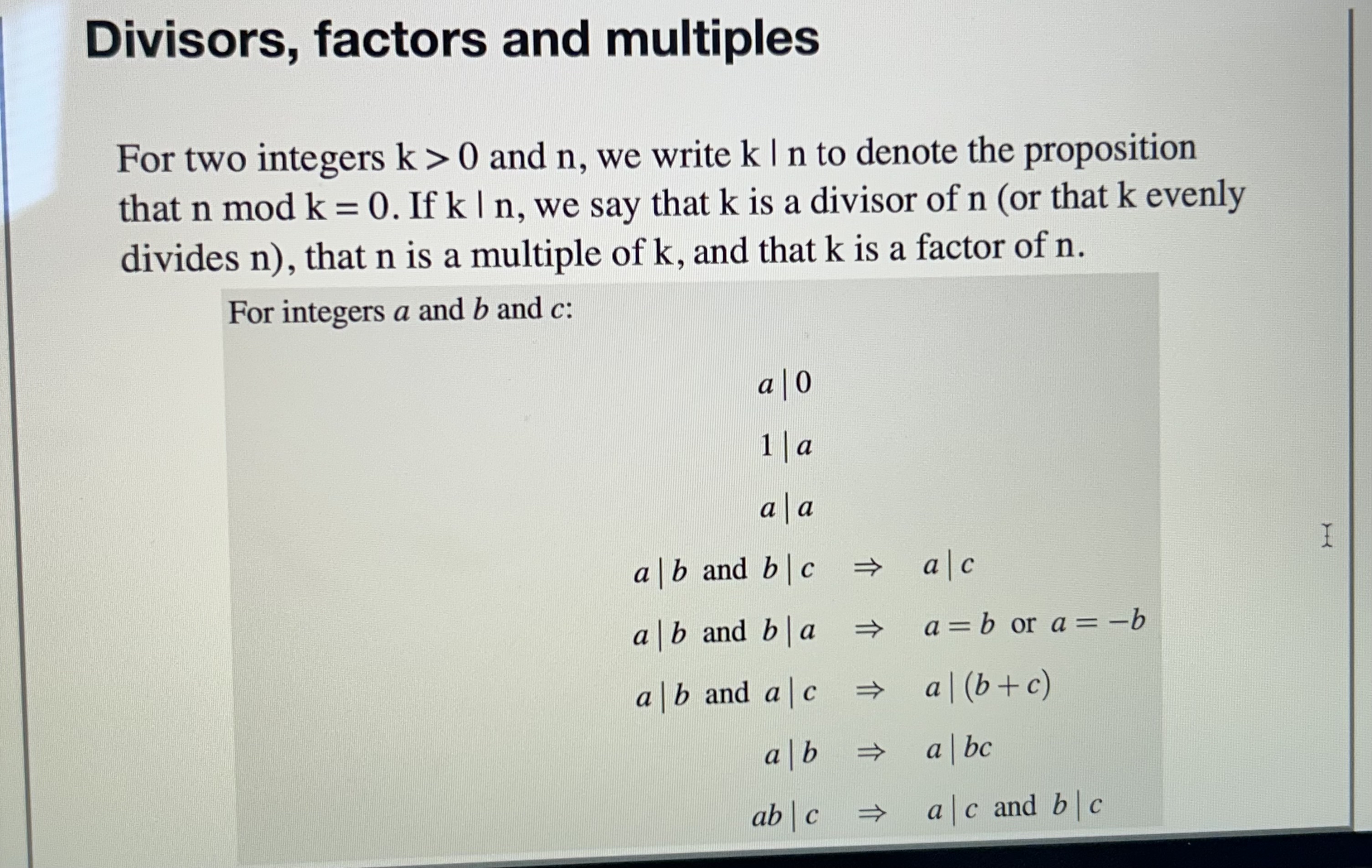 Solved Divisors, factors and multiplesFor two integers k>0 | Chegg.com