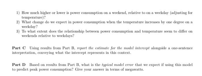 Solved The ercot.csv file contains data on peak power | Chegg.com