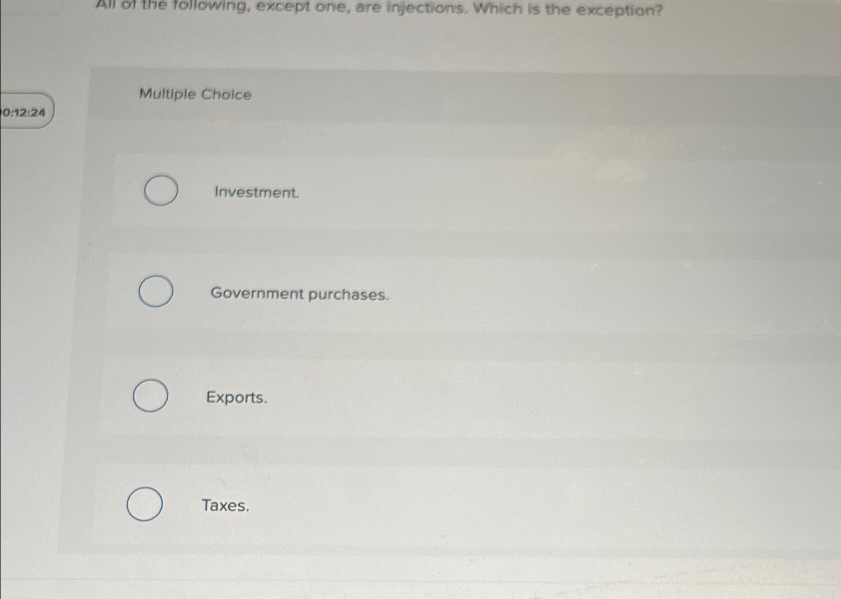 Solved All of the following, except one, are injections. | Chegg.com