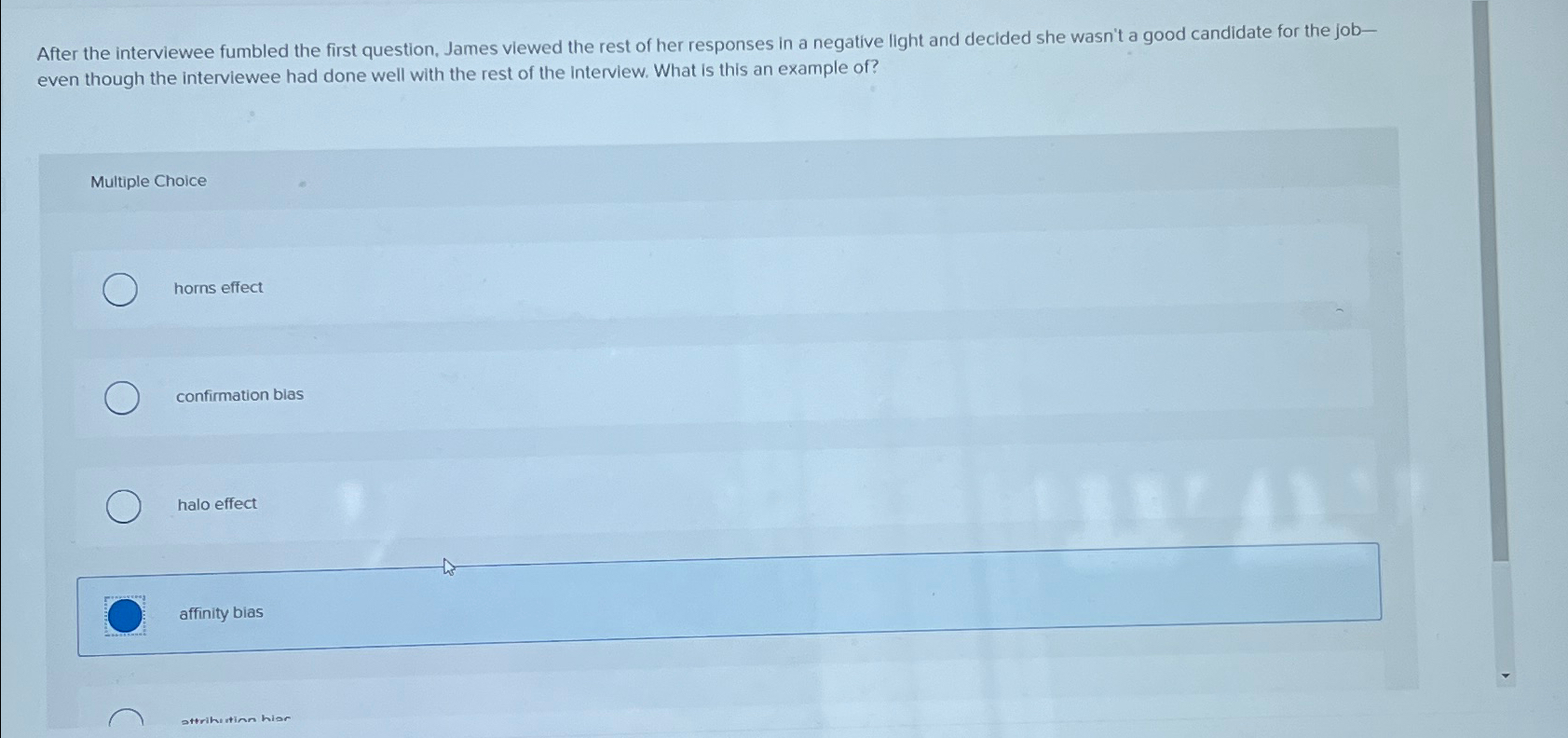 Solved After the interviewee fumbled the first question, | Chegg.com