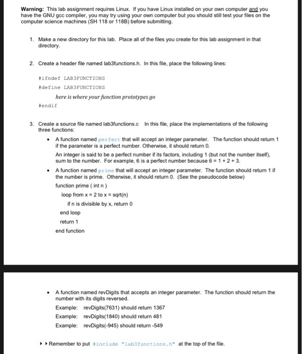 Solved Warning: This lab assignment requires Linux. If you | Chegg.com