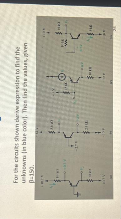 Solved For the circuits shown derive expression to find the | Chegg.com