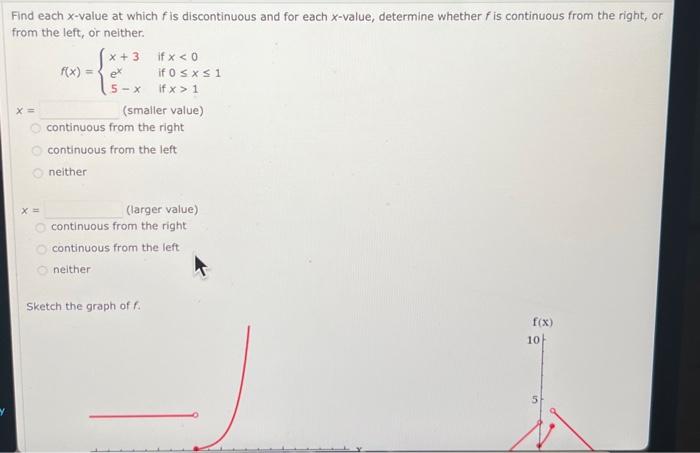 Solved Find each x-value at which f is discontinuous and for | Chegg.com