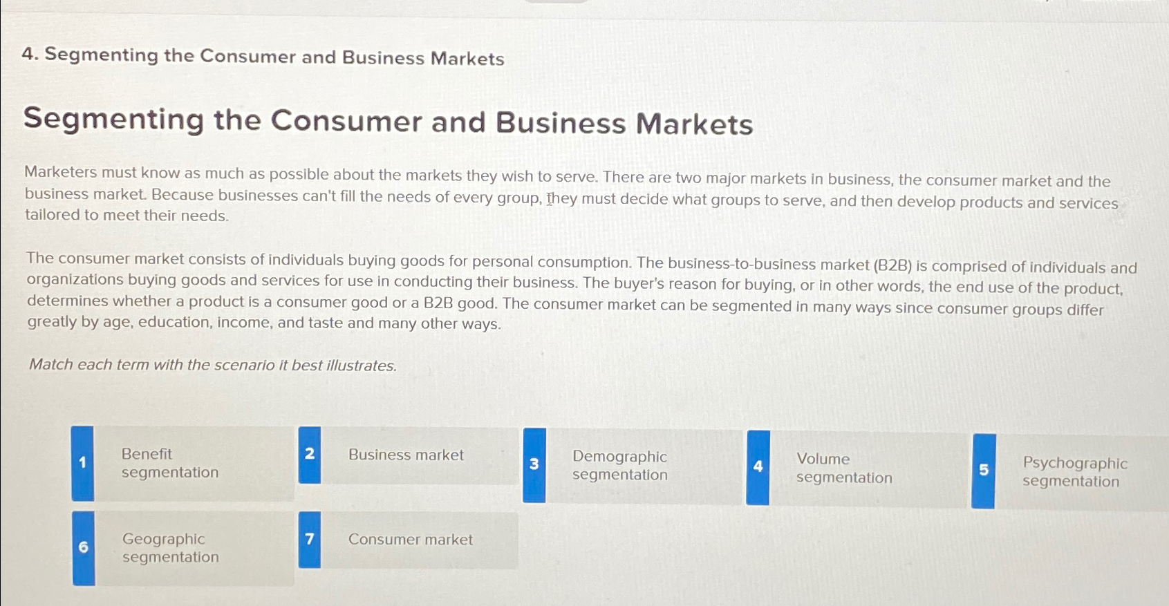 Solved Segmenting the Consumer and Business | Chegg.com