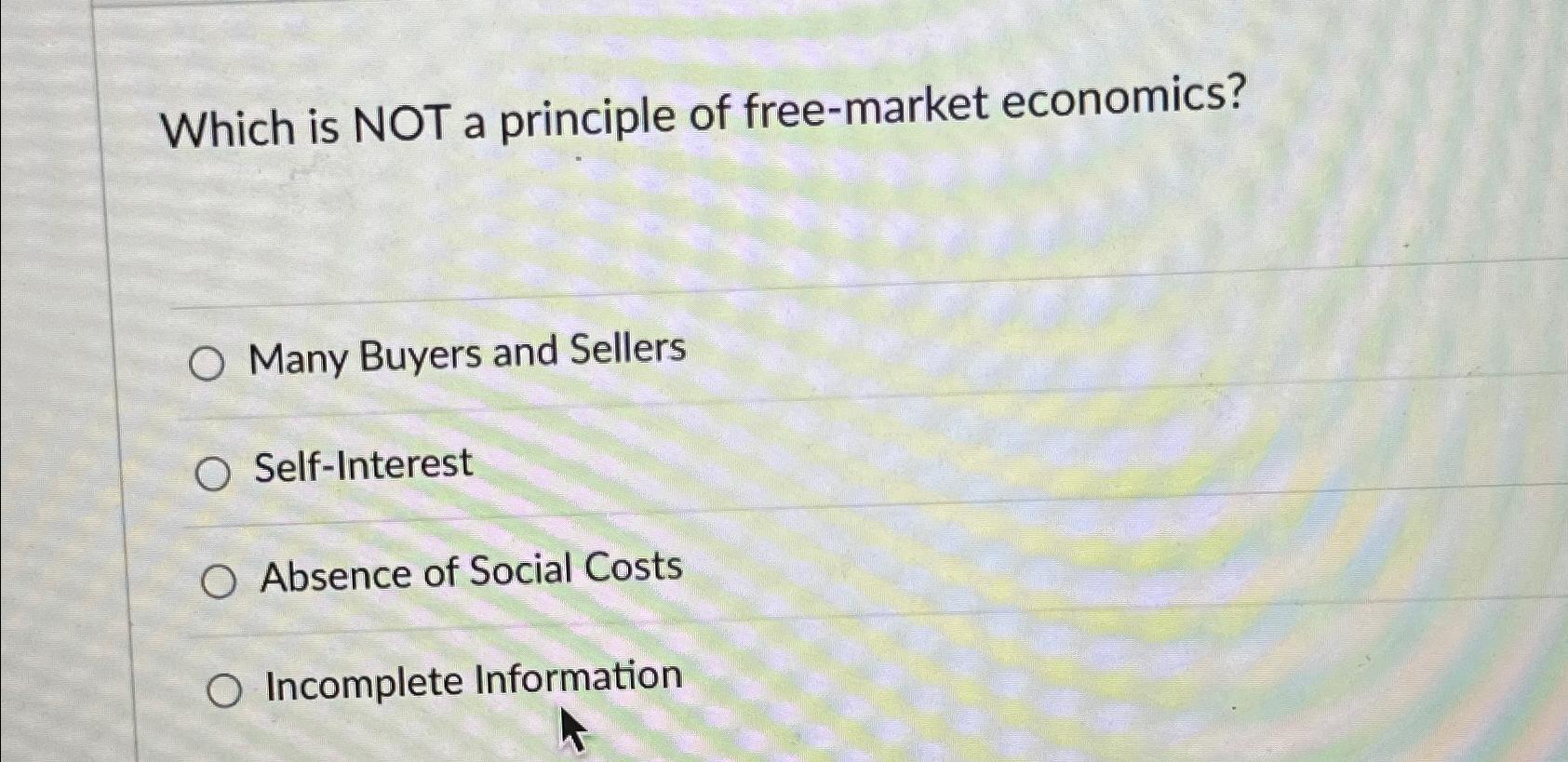 Solved Which is NOT a principle of free-market | Chegg.com