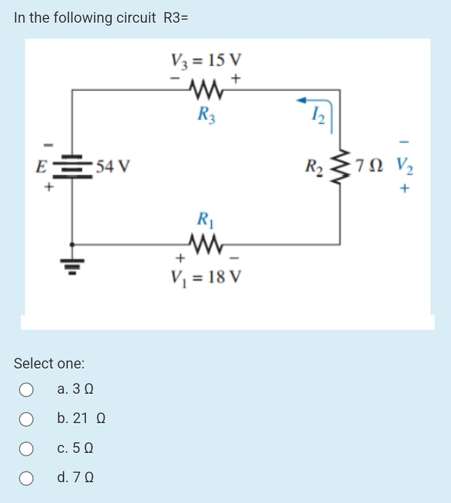 Solved In the following circuit R3=Select | Chegg.com