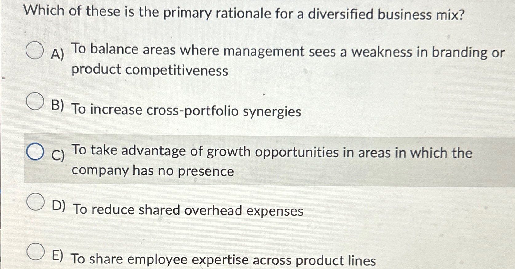 Solved Which of these is the primary rationale for a | Chegg.com
