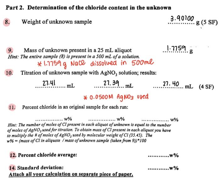 Solved can someone please help with percent chloride | Chegg.com