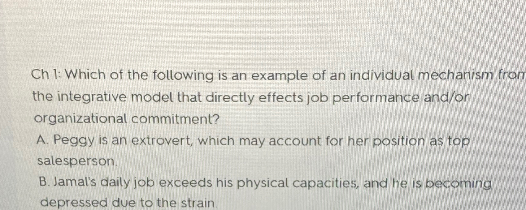 Solved Ch 1: Which of the following is an example of an | Chegg.com
