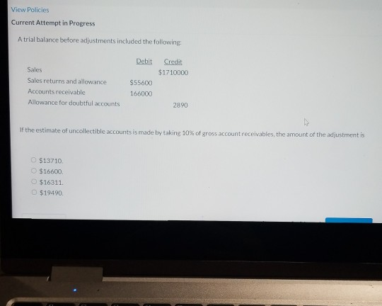 Solved View Policies Current Attempt in Progress A trial | Chegg.com