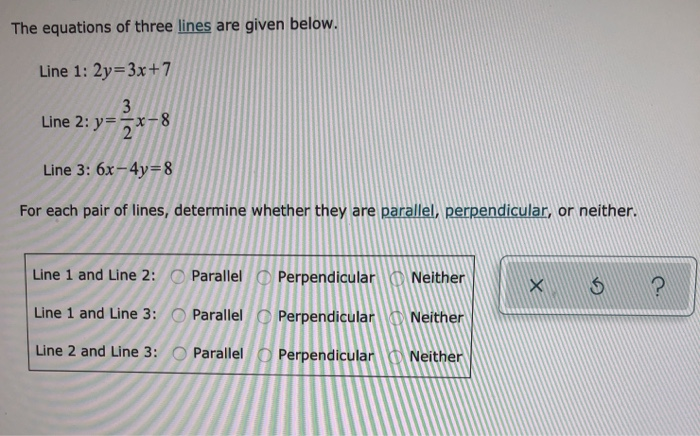 Solved The equations of three lines are given below. Line 1: | Chegg.com