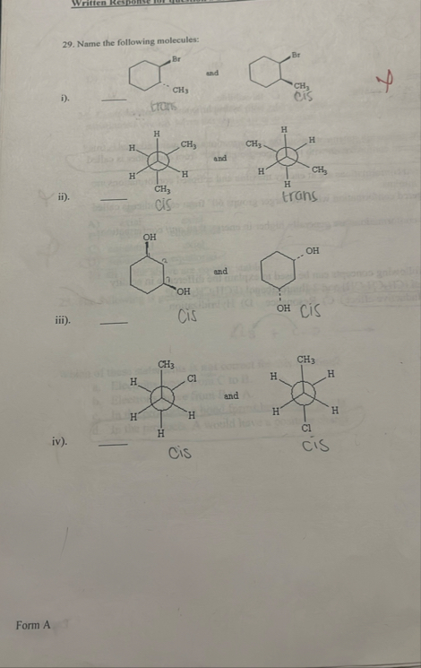 Solved Name the following molecules:i). ﻿andii). ﻿and | Chegg.com